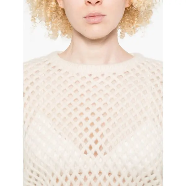 Max Mara Essen Perforated Crewneck Jumper - Nude