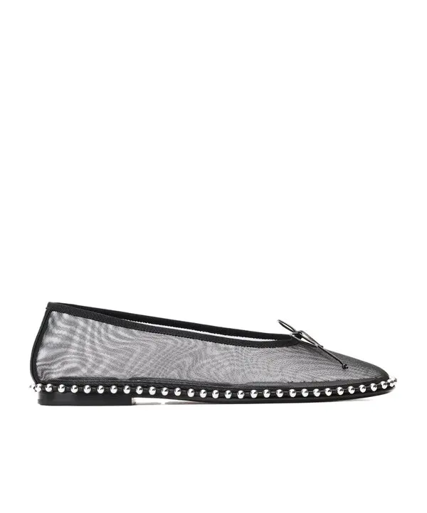 Alexander Wang Studded Mesh Ballet Flats - Black