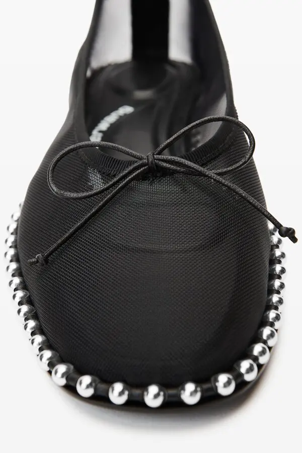 Alexander Wang Studded Mesh Ballet Flats - Black