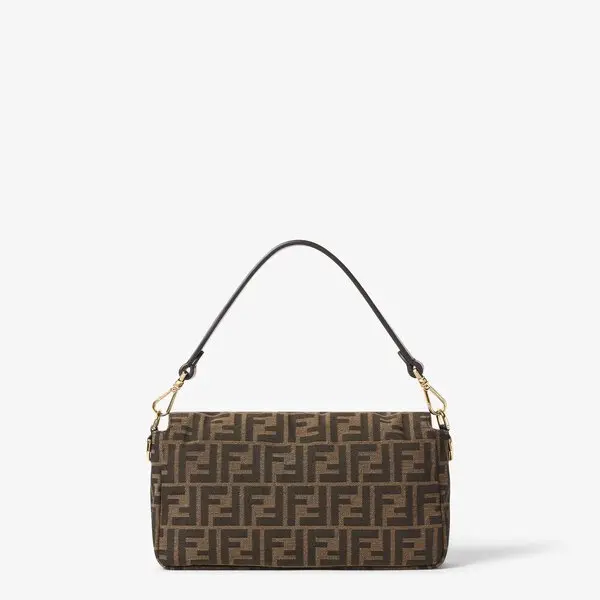 Fendi Ff Jacquard Baguette Shoulder Bag - Brown