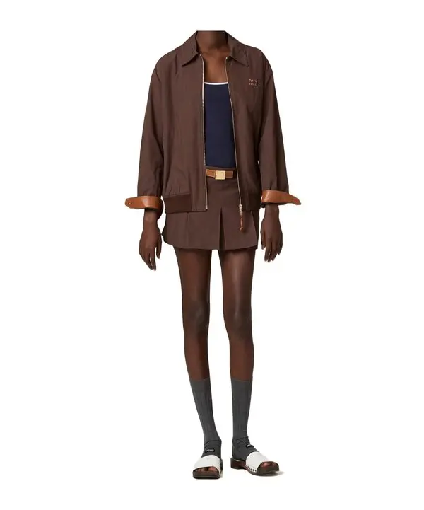Miu Miu Long-sleeved Zip-up Jacket