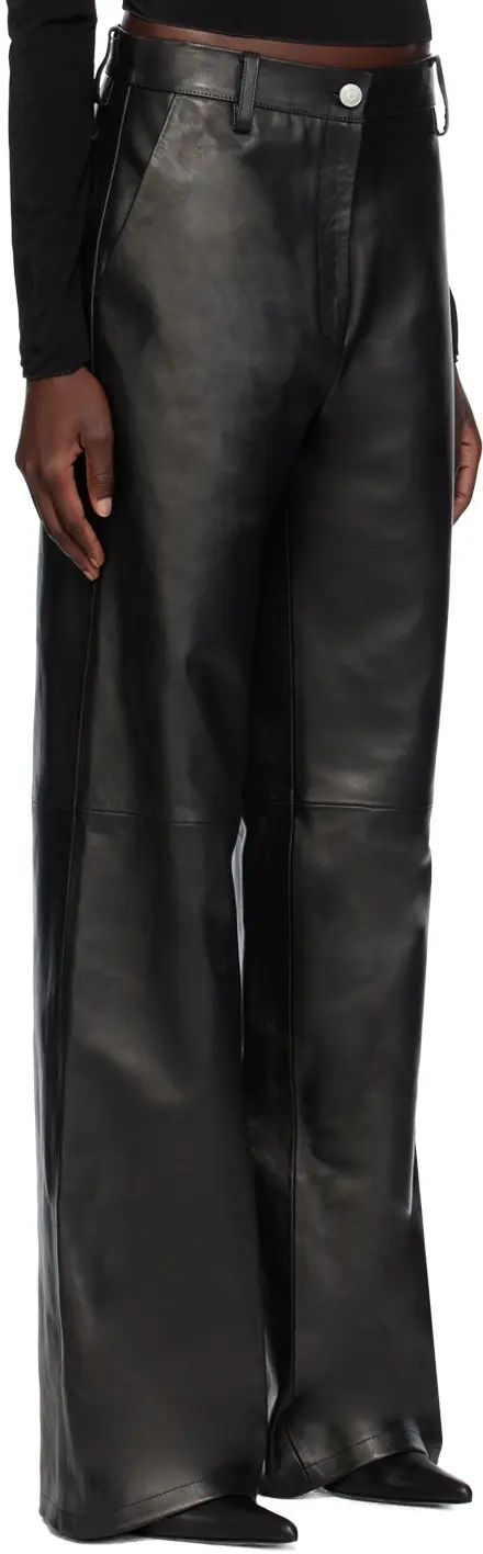 Magda Butrym Horn Shaped Spliced Casual Pants - Black