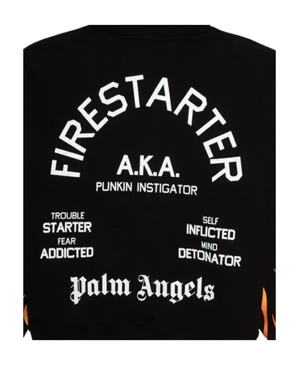 Palm Angels Flame Pattern Hooded Sweater