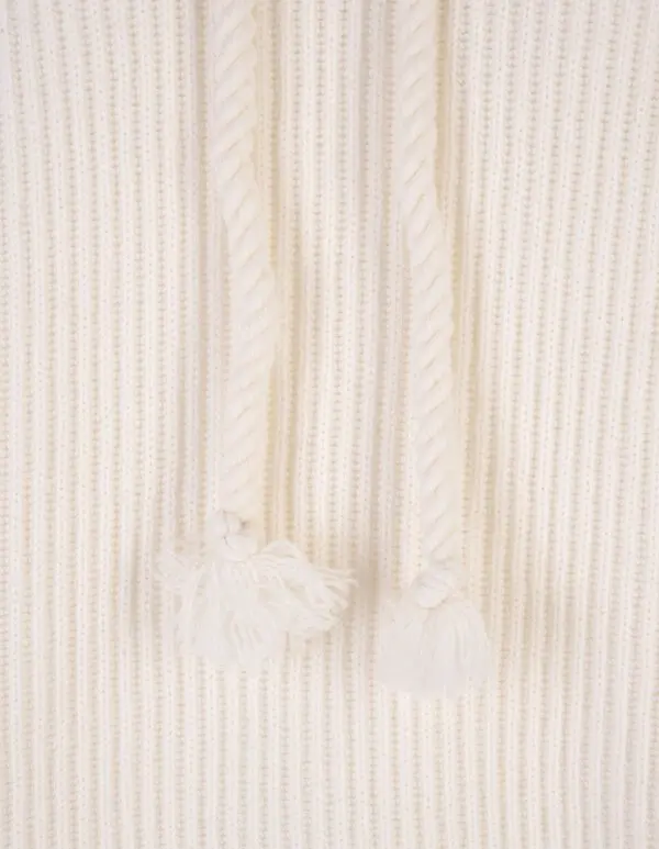 Max Mara Ribbed Knit Long Sleeve Sweater With Drawstring - Pink