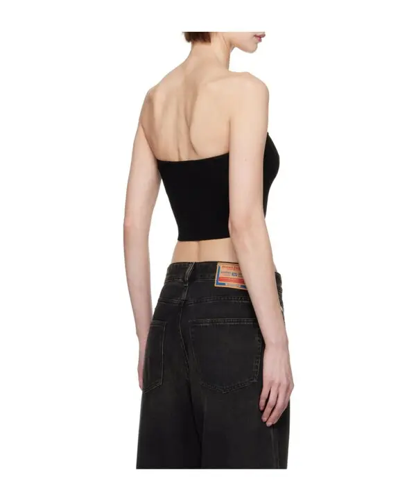 DIESEL® Ribbed Tube Top With Logo Plaque