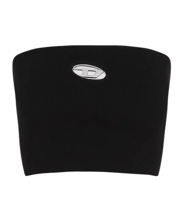 DIESEL® Ribbed Tube Top With Logo Plaque - No