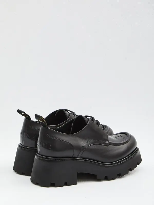 Celine Triomphe Derby Shoes In Shiny Bull