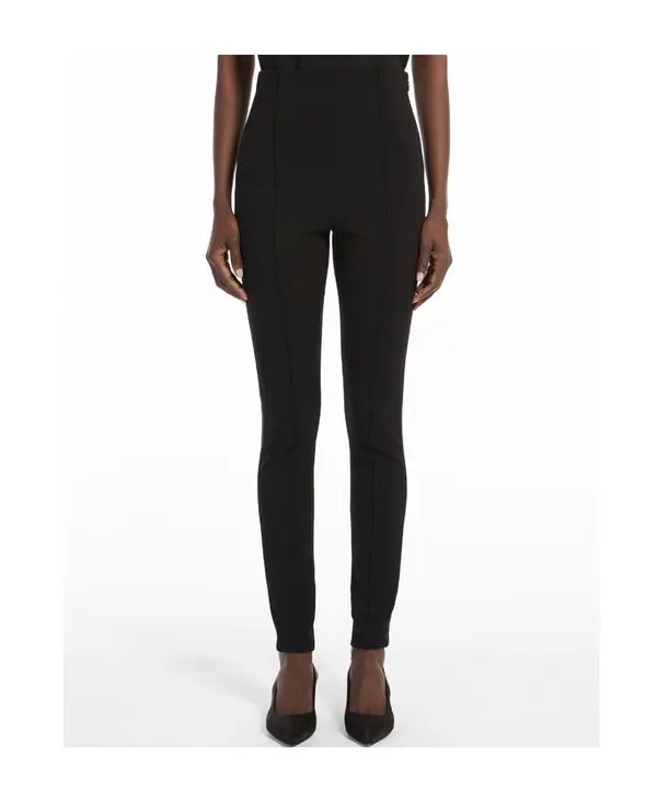 Max Mara Knitted Trousers With Satin Side Stripes