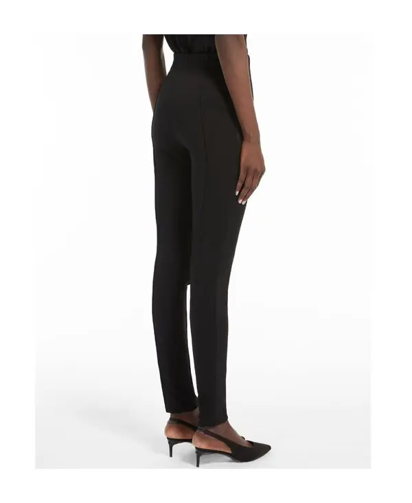 Max Mara Knitted Trousers With Satin Side Stripes