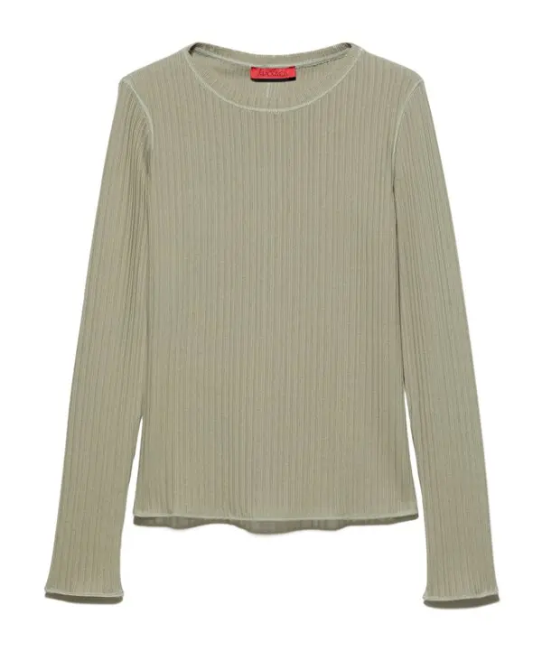 MAXCO. Max&co. Ribbed Knit Long Sleeve T-shirt