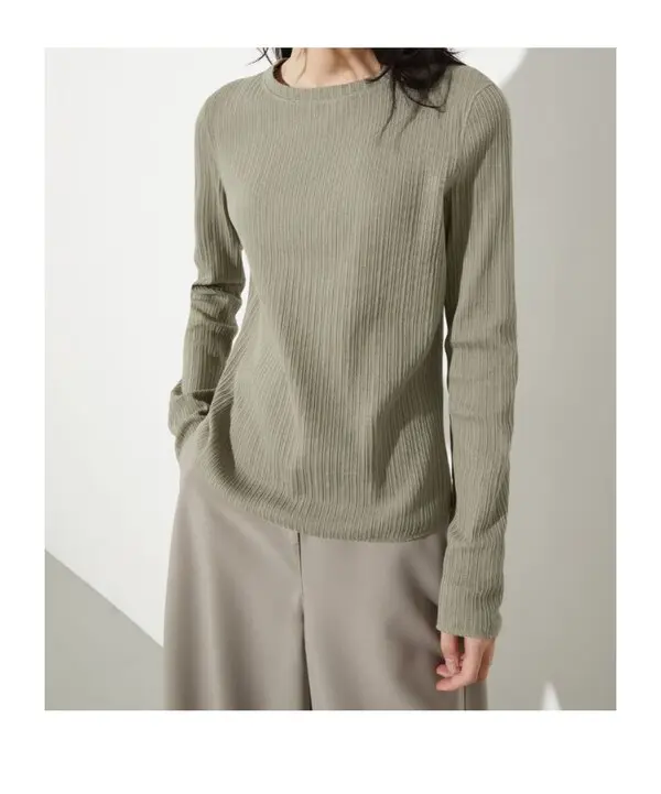MAXCO. Max&co. Ribbed Knit Long Sleeve T-shirt