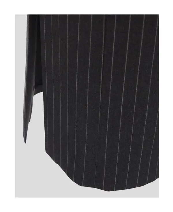 Versace Pinstripe High-waisted Midi Skirt