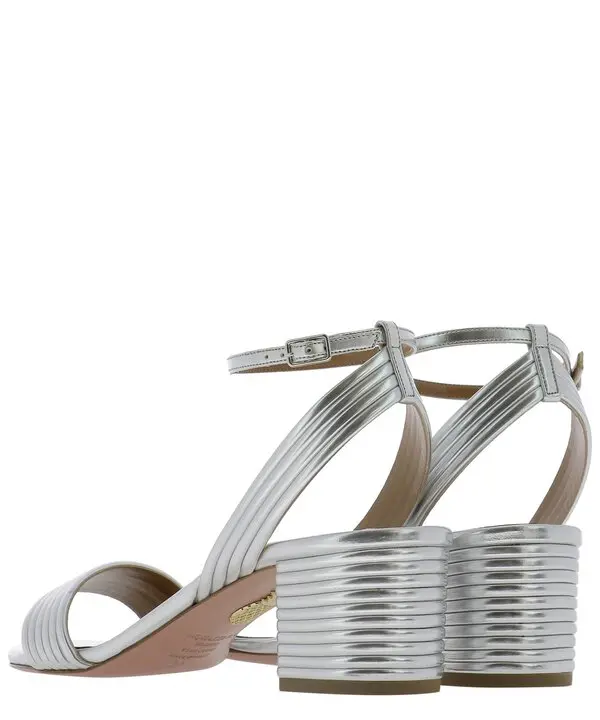 AQUAZZURA Sundance Metallic Sandals - White