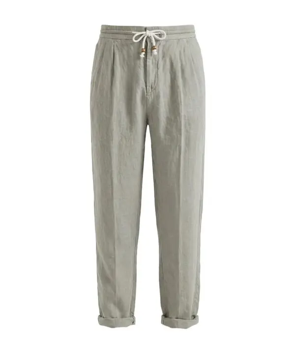 Brunello Cucinelli Elasticated Waistband Drawstring Pants - Gray