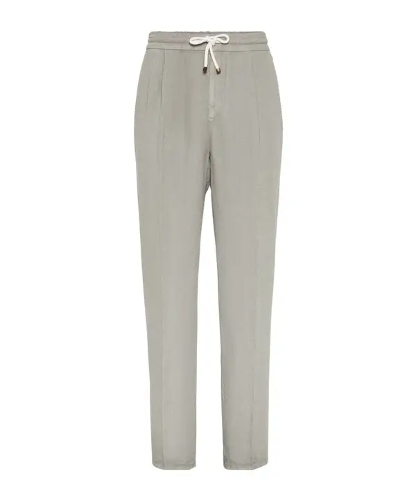 Brunello Cucinelli Elasticated Waistband Drawstring Pants - Grey