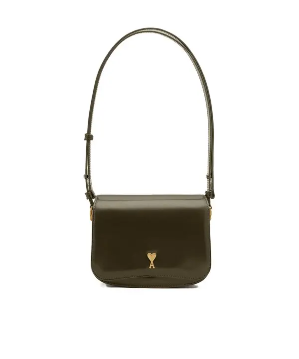 Ami Logo Plaque Shoulder Bag - Deep Khaki