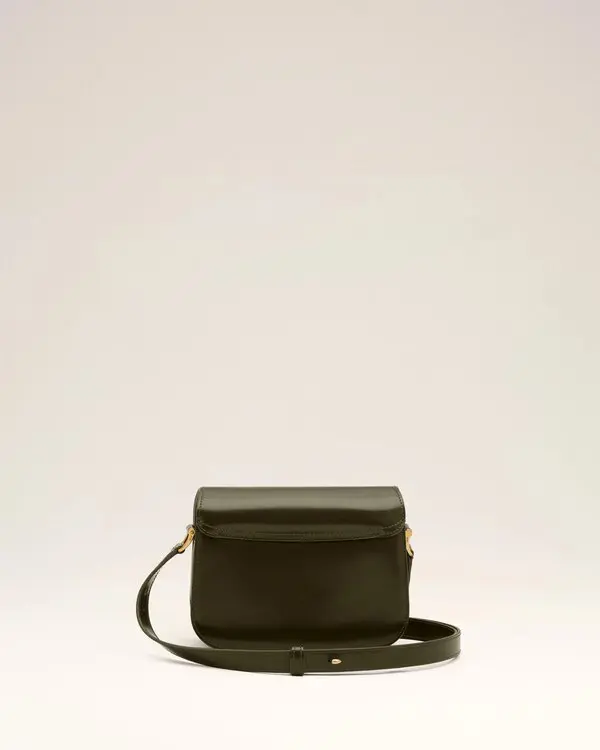 AMI Paris Logo Plaque Shoulder Bag - Deep Khaki
