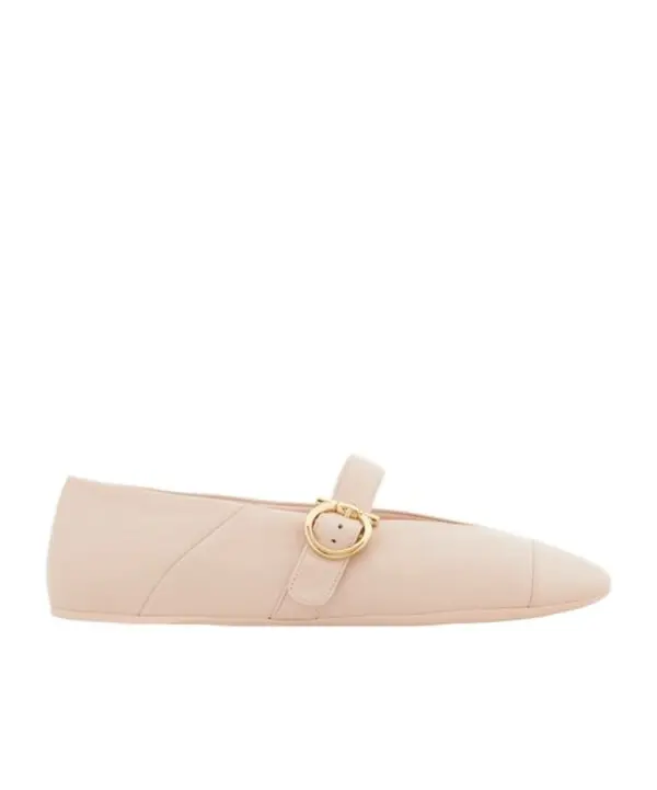 FERRAGAMO Gancini Buckle Flats - Ballet