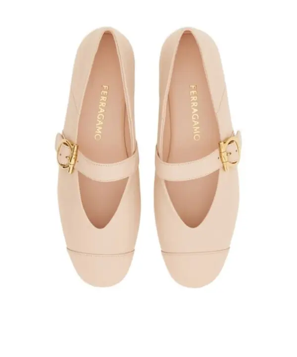 FERRAGAMO Gancini Buckle Flats - Ballet