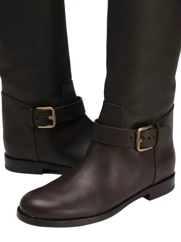 Dolce & Gabbana Buckled Knee-high Boots - Chocolate