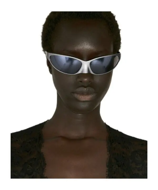 Balenciaga Wrap-around Sports Sunglasses - Black