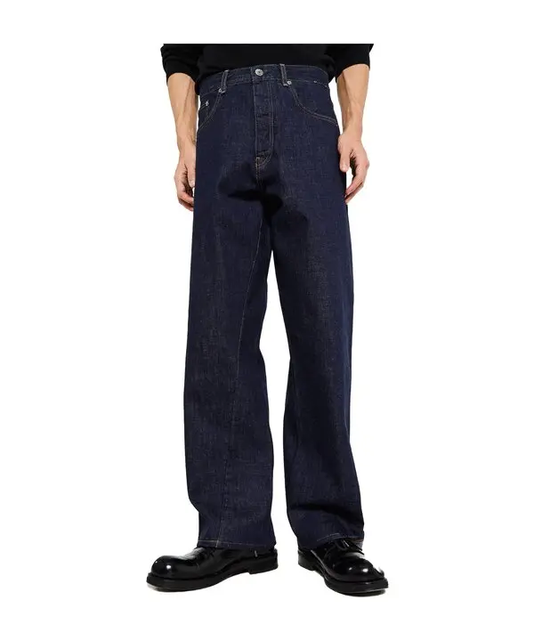 SUNFLOWER Wide-leg Buttoned Jeans - Simple Rinse Blue
