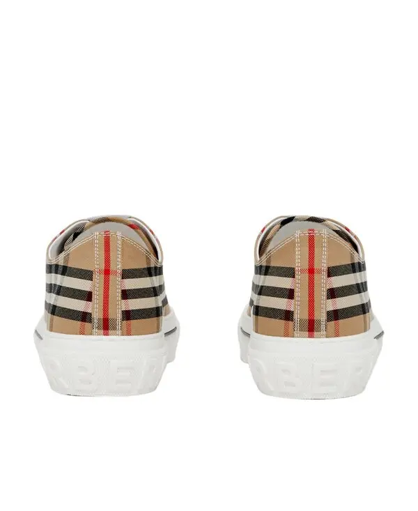 Burberry Checked Lace-up Sneakers - White
