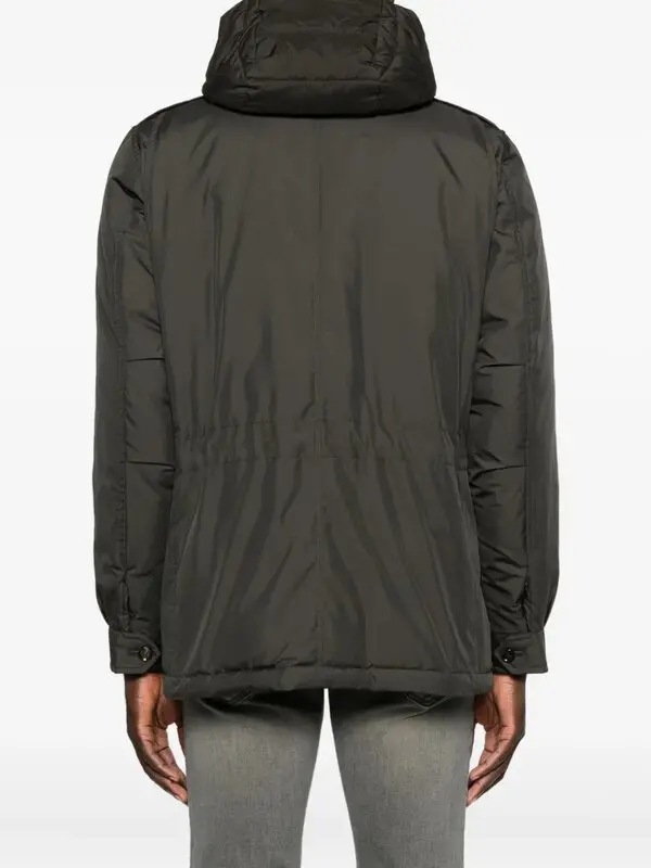 MOORER Hooded Jacket With Flap Pockets - Black