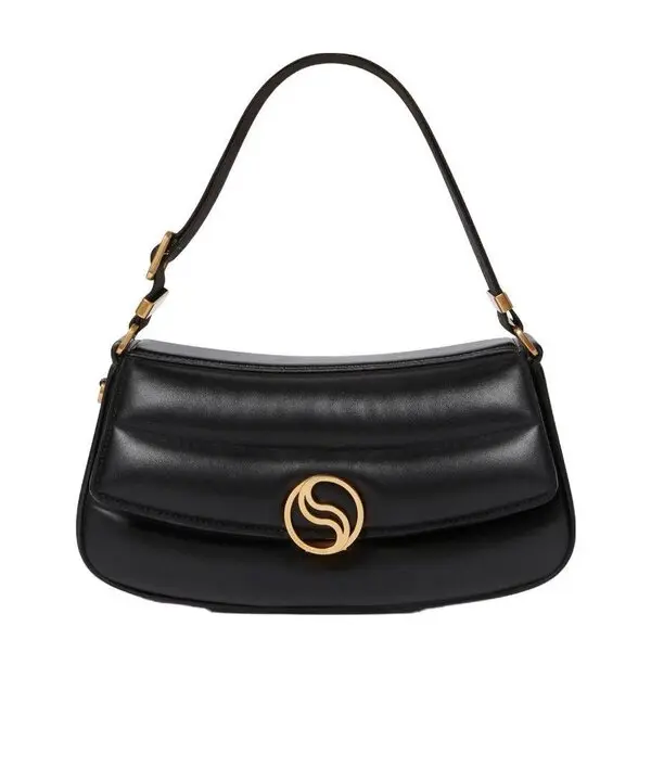 Stella McCartney S-wave Logo Plaque Foldover Shoulder Bag