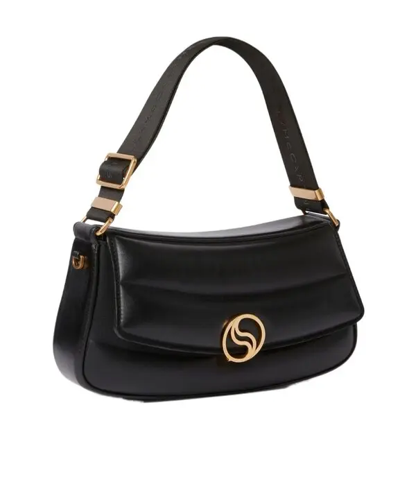 Stella McCartney S-wave Logo Plaque Foldover Shoulder Bag