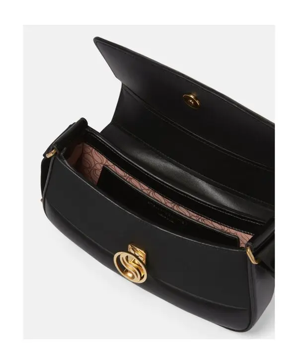 Stella McCartney S-wave Logo Plaque Foldover Shoulder Bag