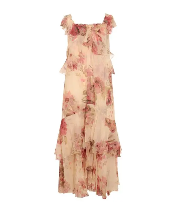 Celine Printed Ruffled Maxi Dress
