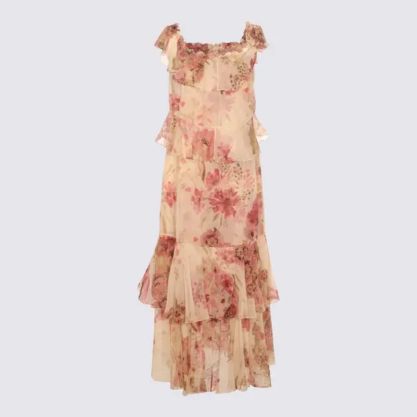 Celine Printed Ruffled Maxi Dress