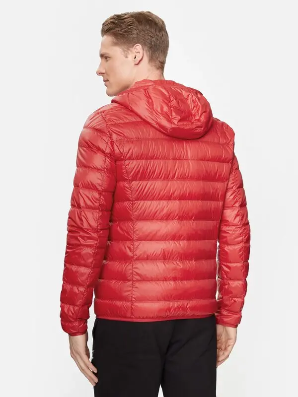 EA7 Hooded Down Jacket With Logo Print