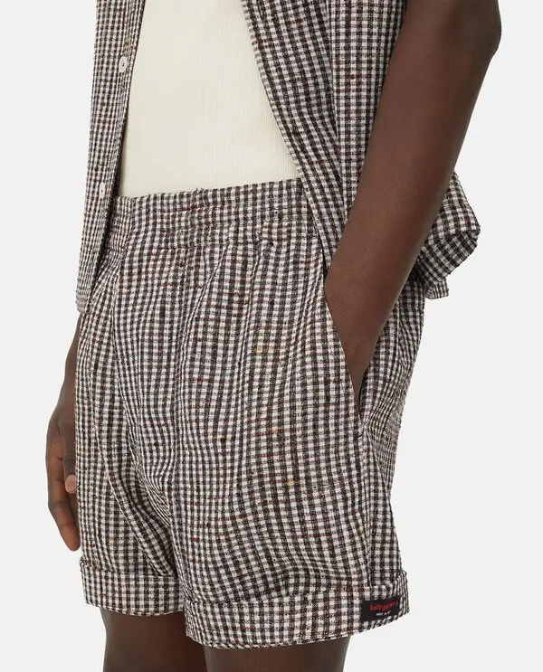 Bottega Veneta Checkered Relaxed Fit Shorts