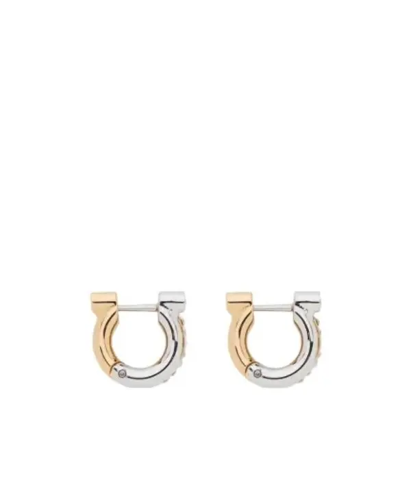FERRAGAMO Gancini Embellished Hoop Earrings - White