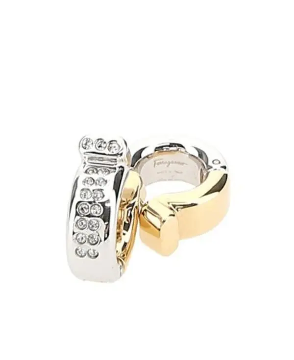 FERRAGAMO Gancini Embellished Hoop Earrings - White