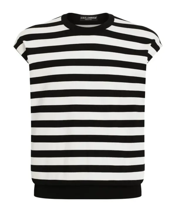Dolce & Gabbana Striped Sleeveless Knit - Black And White
