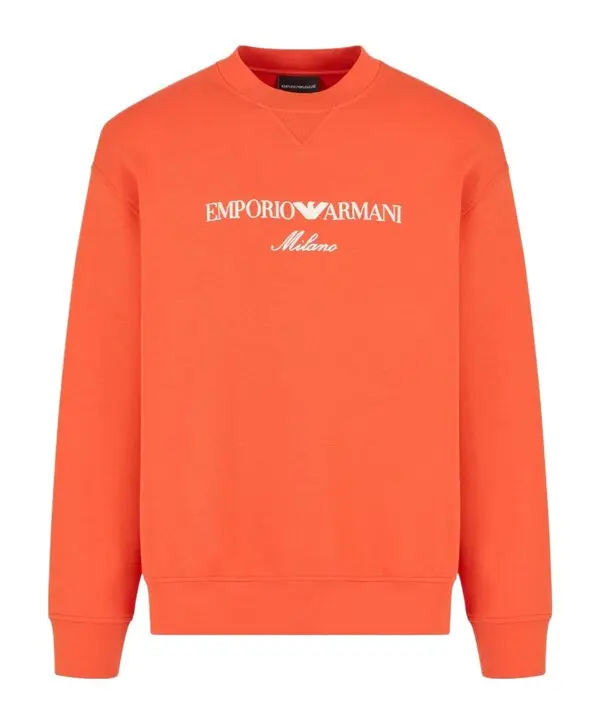 Emporio Armani Double-jersey Sweatshirt With Logo Embroidery