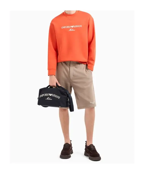 Emporio Armani Double-jersey Sweatshirt With Logo Embroidery