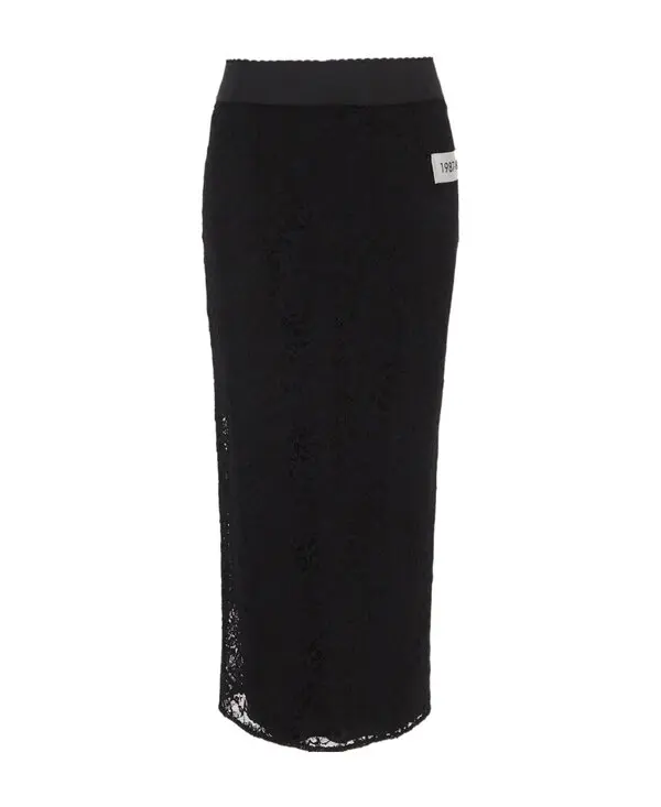 Dolce & Gabbana Dolce Gabbana Number Patch Lace Detailed Skirt - Black