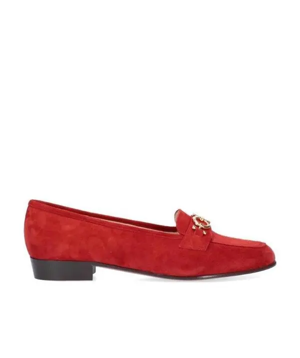 FERRAGAMO Gancini Loafers - Red