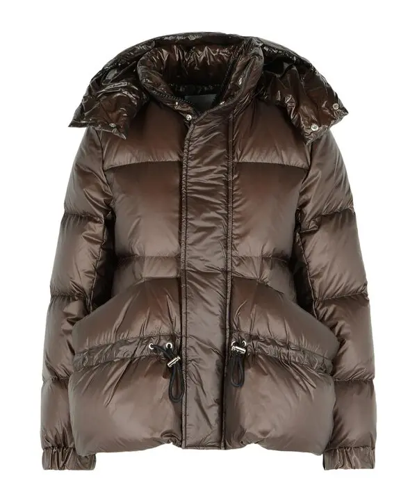 Sacai Hooded Puffer Jacket With Drawstring Waist
