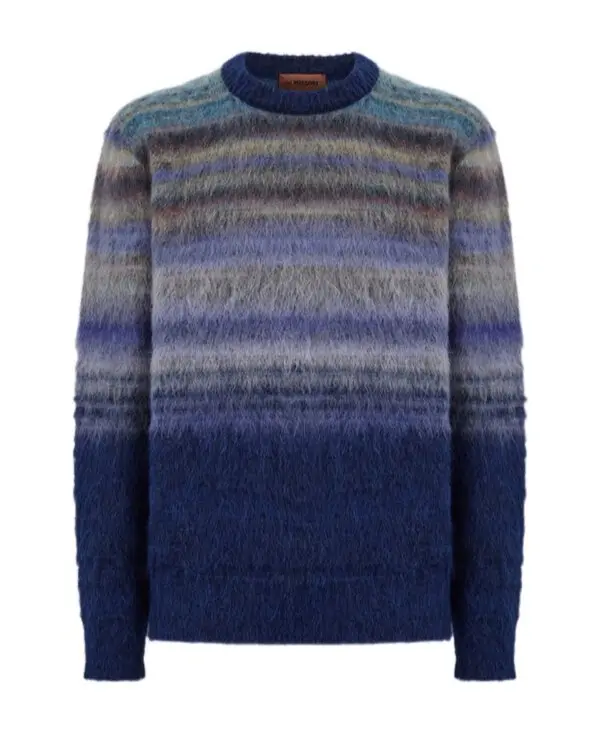 Missoni Striped Crewneck Knitted Jumper - Blue