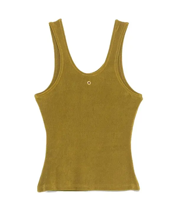 Ami Ribbed Tank Top - Apple-green