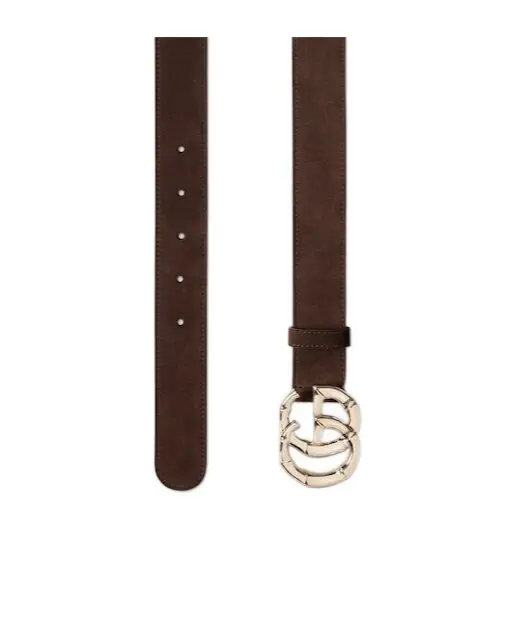 Gucci Gg Marmont Suede Belt With Double G Buckle
