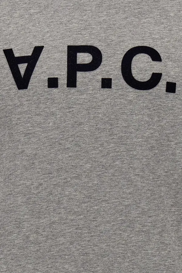 A.p.c. Logo Printed Drawstring Hoodie - Gray