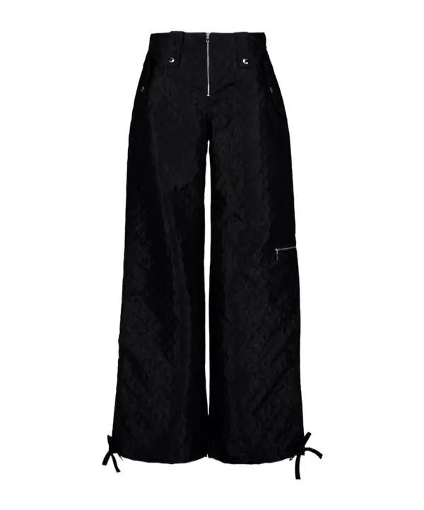 Casablanca Monogram Wide-leg Pants - Black