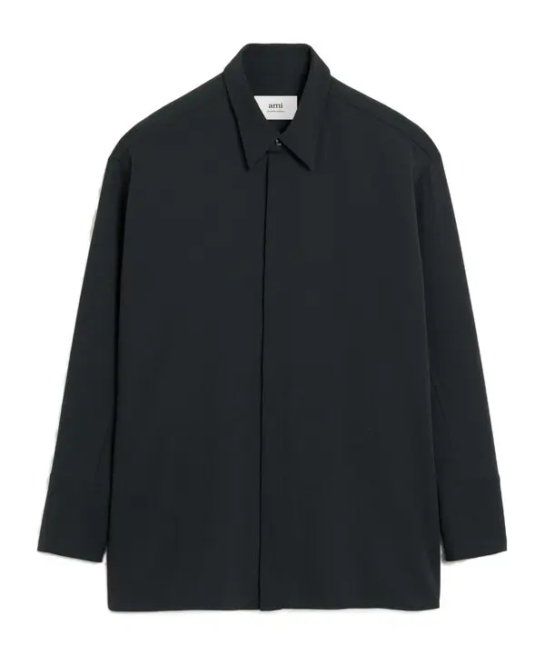 AMI Paris Classic Collar Wool Shirt