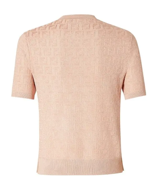 Fendi Micro Ff Ribbed Knit Top